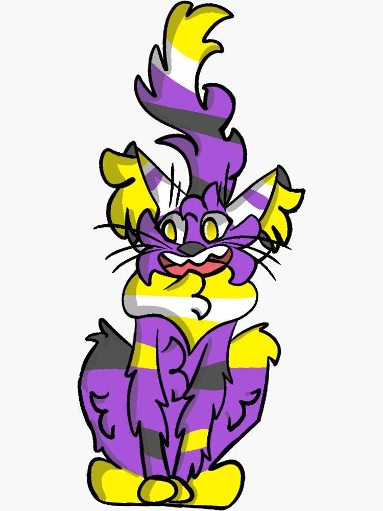 "Non-binary pride flag cat" Sticker for Sale by Vickycsugaryart | Redbubble