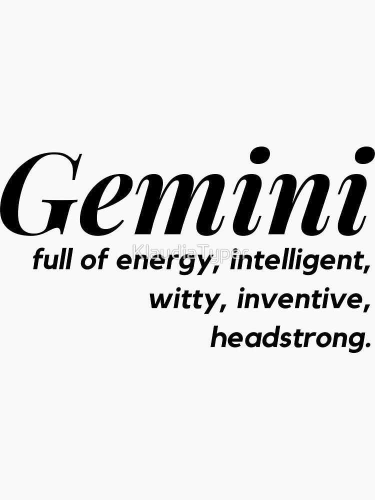 "Gemini Full of energy Zodiac " Sticker for Sale by KlaudiaTyper ...