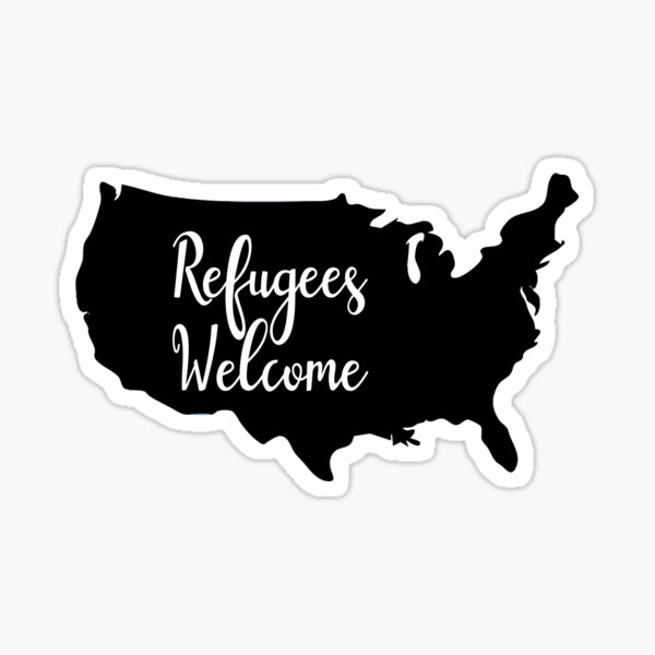 "Refugees Welcome" Sticker for Sale by CreatedTees | Redbubble