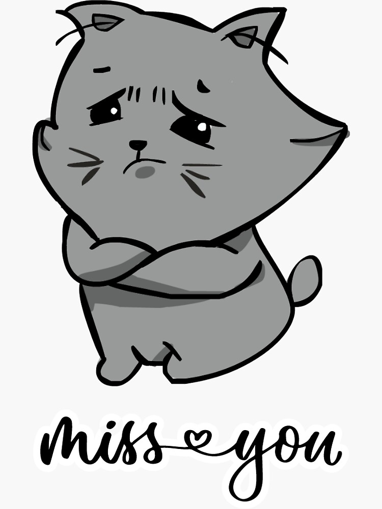 "Sad cat sticker" Sticker for Sale by SteepDS | Redbubble