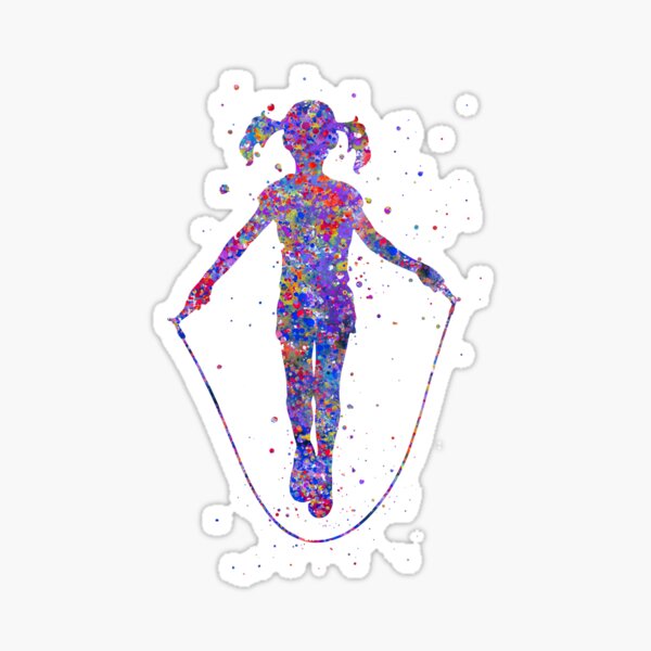 "Little girl rope jump" Sticker for Sale by Rosaliartbook | Redbubble