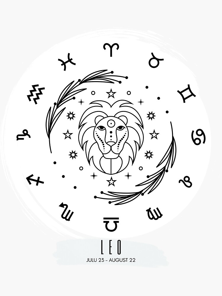 "Leo Zodiac Chart Illustration" Sticker for Sale by Spiritualista ...