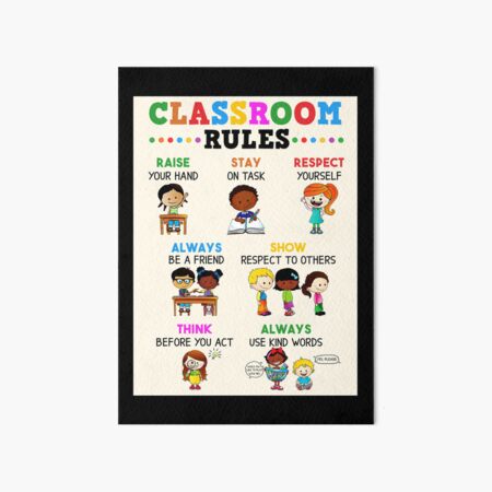 "Classroom Rules Cute Principle Student Back To School" Art Board Print ...