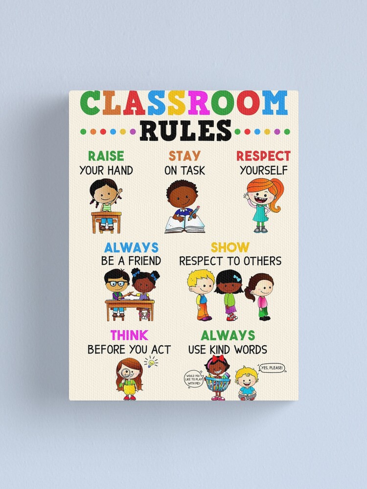 "Classroom Rules Cute Principle Student Back To School" Canvas Print ...