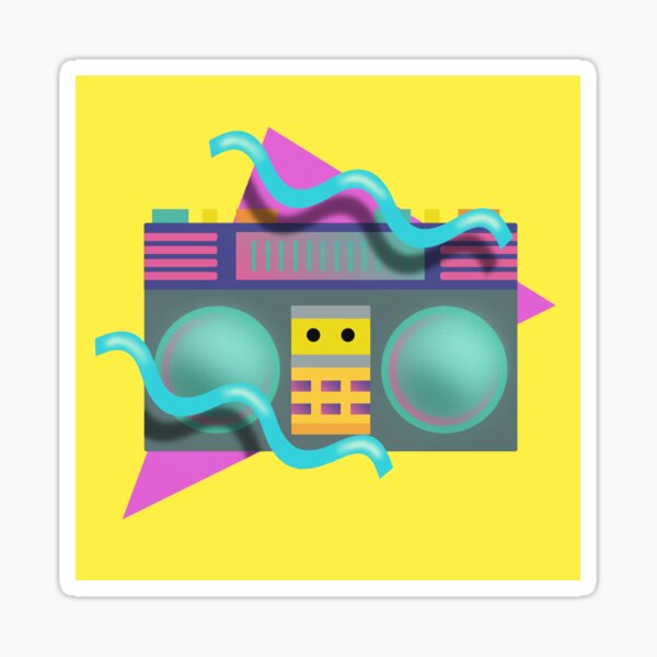 "Eighties Retro Boom Box Graphic" Sticker for Sale by BunnyThePainter ...
