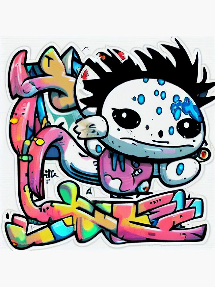 "Graffiti Street Art Axolotl Wild Style" Sticker for Sale by ...