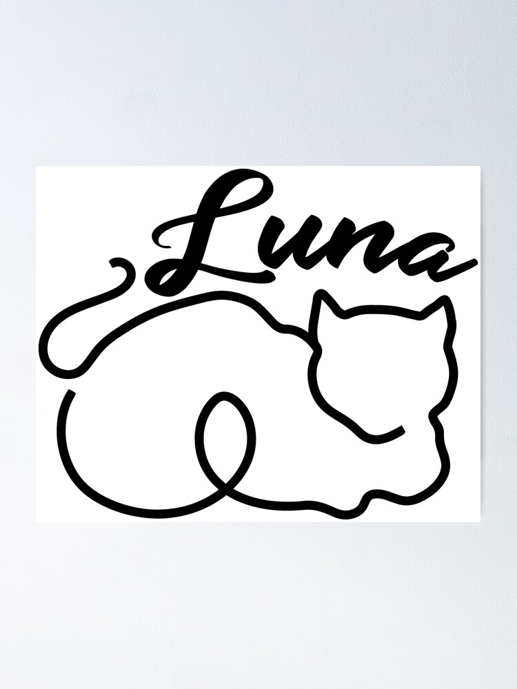 "Luna My Cat One line drawing Cats" Poster for Sale by Tonytops | Redbubble