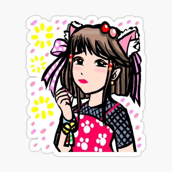 "Cute Cat Girl" Sticker for Sale by ToyStudio | Redbubble