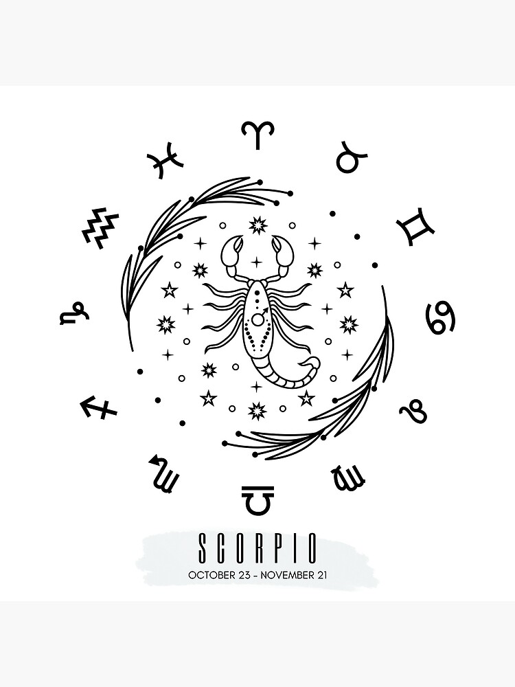 "Scorpio Zodiac Chart Illustration" Poster for Sale by Spiritualista ...