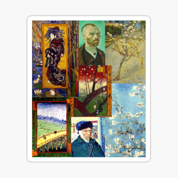 Pegatina «Collage de influencia japonesa en Vincent Van Gogh» de ...