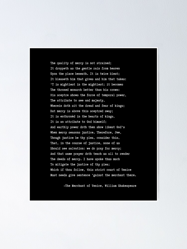 "Shakespeare Quote From The Merchant of Venice - “The quality of mercy ...