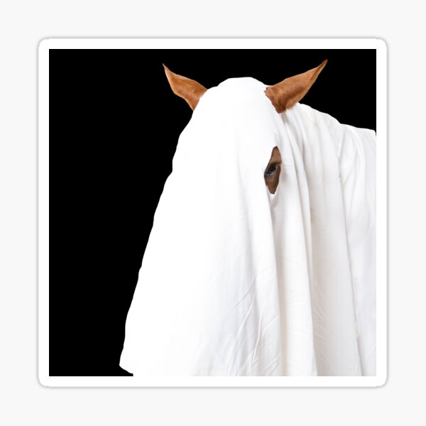 "Sorrel Horse Wearing Sheet Ghost Costume " Sticker for Sale by ...