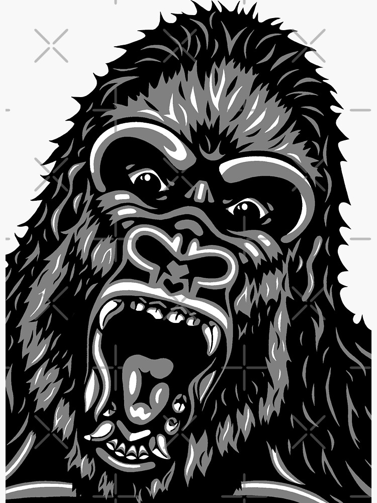 "King Kong" Sticker for Sale by Munda-Lyn-Art | Redbubble