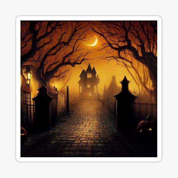"Haunted Walkway" Sticker for Sale by We-Bot-Art | Redbubble