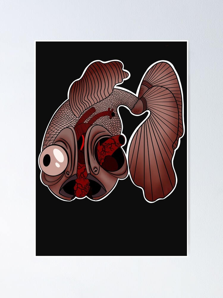 "Japanese fish horror" Poster for Sale by Ilonabortnik | Redbubble
