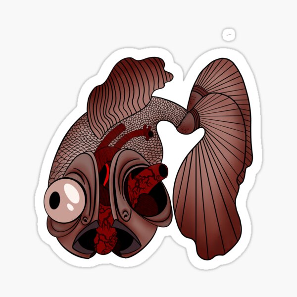 "Japanese fish horror" Sticker for Sale by Ilonabortnik | Redbubble
