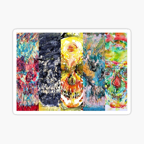 "FIVE SKULLS" Sticker by lautir | Redbubble