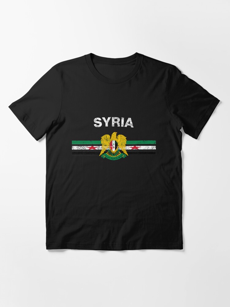 "Syrian Flag Shirt - Syrian Emblem & Syria Flag Shirt" T-shirt by ...
