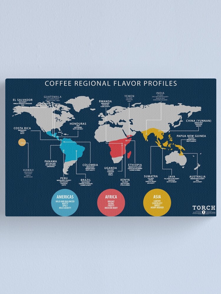"Pop chart coffee regional flavor profiles" Canvas Print for Sale by ...