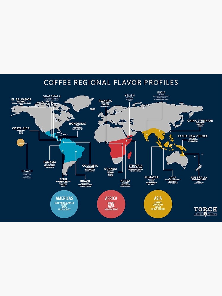 "Pop chart coffee regional flavor profiles" Canvas Print for Sale by ...