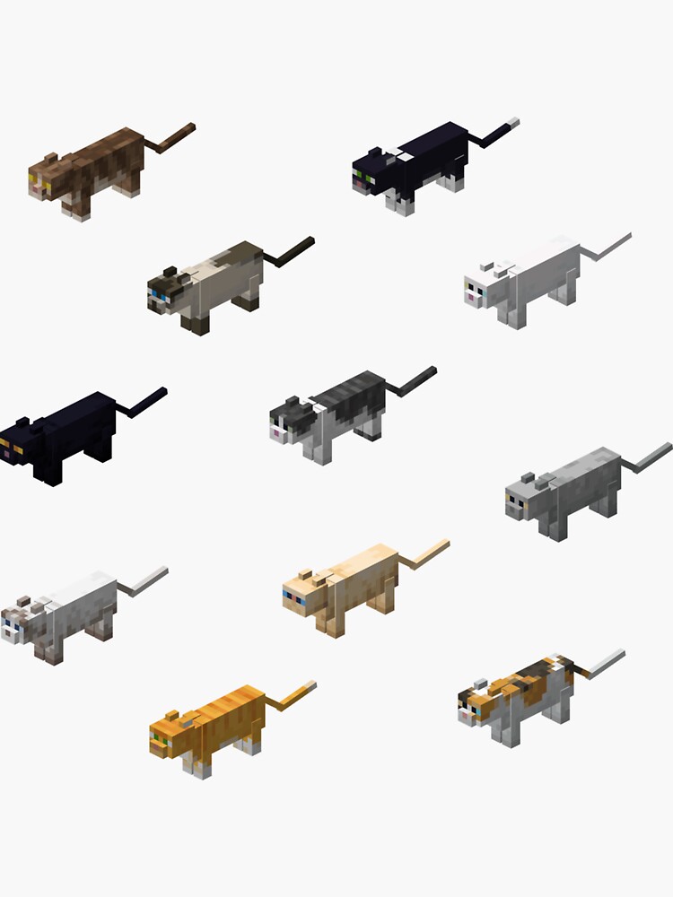 "Minecraft Cats Normal " Sticker for Sale by ErickLocm | Redbubble