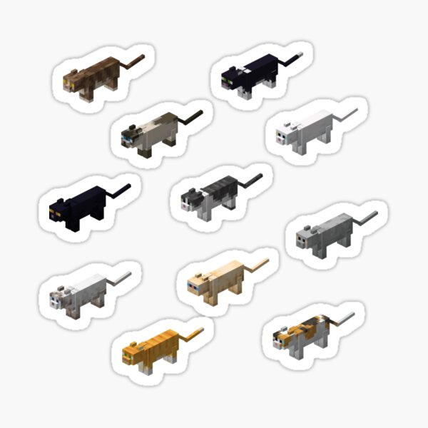 Minecraft Cats Normal Sticker For Sale By Ericklocm Redbubble