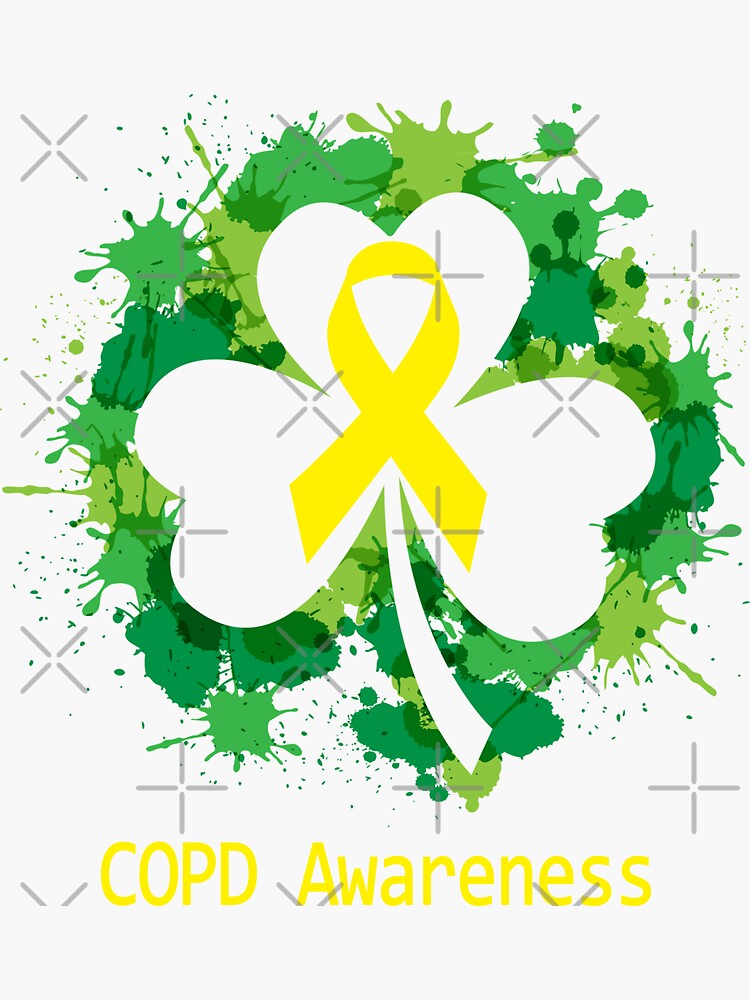 "COPD Awareness Clover Ribbon Happy Patricks Day Support COPD Warrior ...