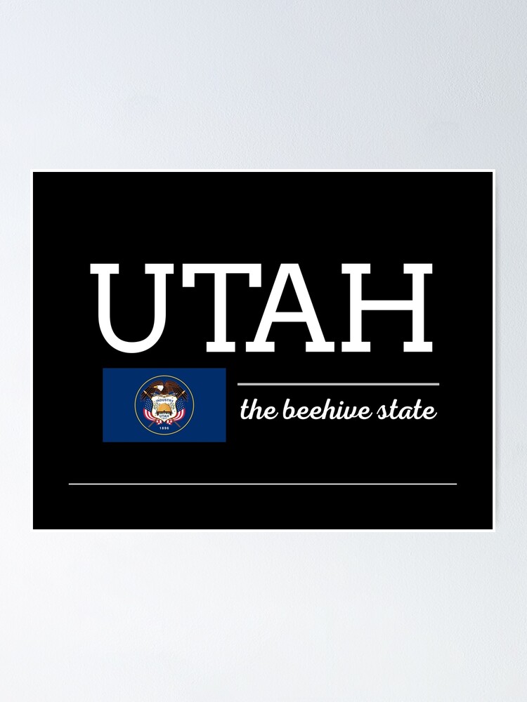 "UTAH State with Flag" Poster for Sale by philevera | Redbubble