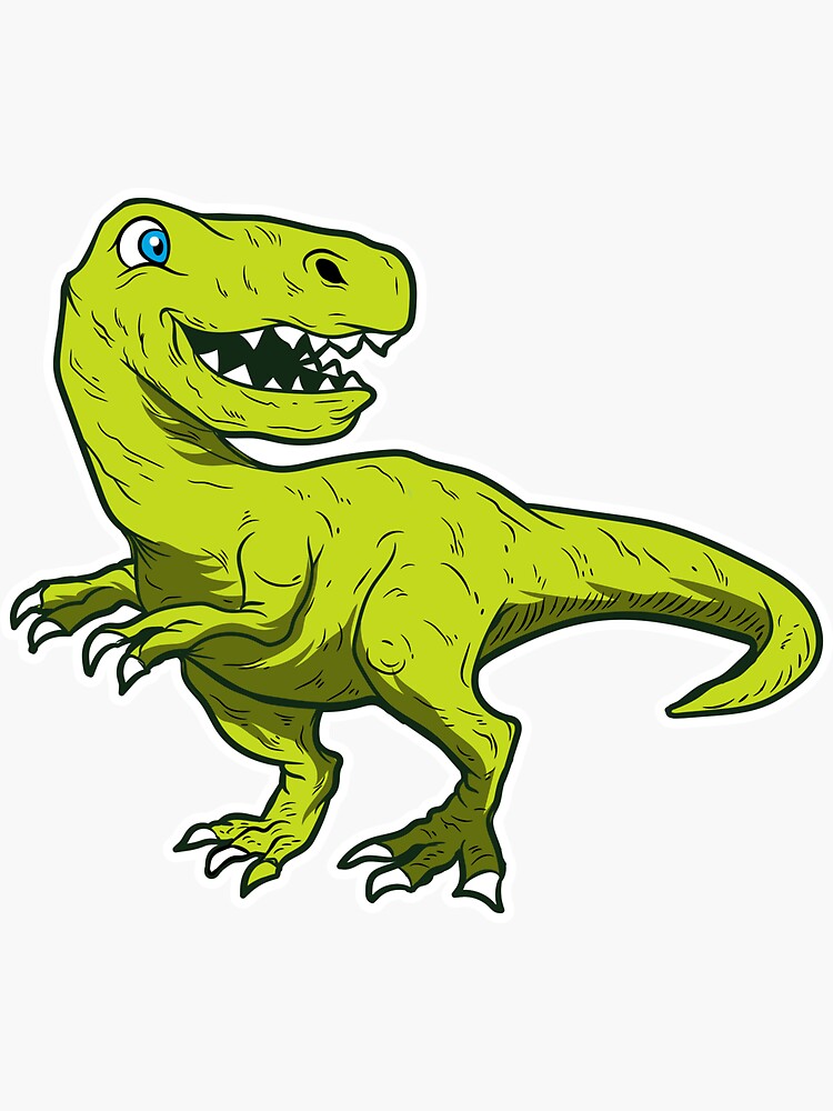 "Funny T-rex Cartoon Sticker" Sticker for Sale by wafizimamul | Redbubble