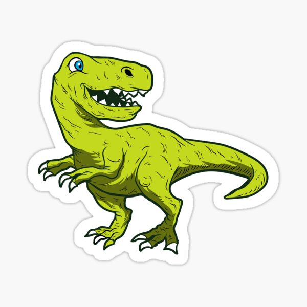 "Funny T-rex Cartoon Sticker" Sticker for Sale by wafizimamul | Redbubble