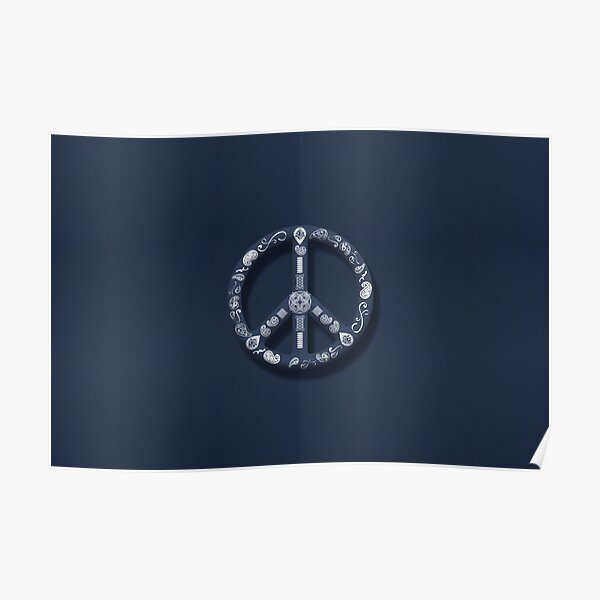 "Paisley Peace Symbol" Poster for Sale by nealcampbell | Redbubble