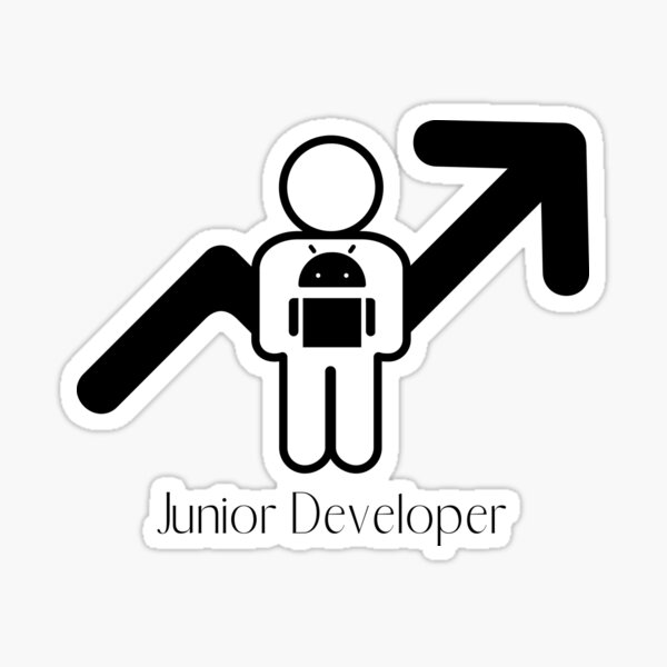 "junior developer" Sticker for Sale by ArtistLibrary | Redbubble