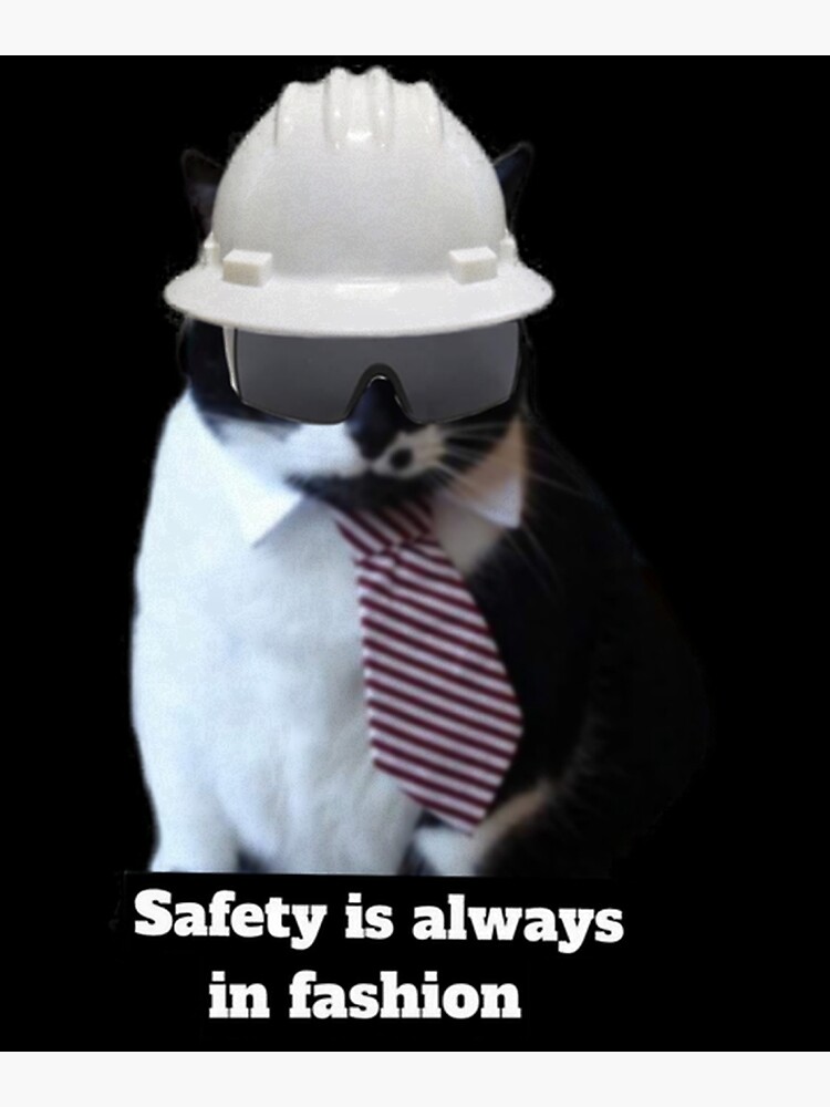 "Safety is always in fashion, Vincent the safety cat" Poster for Sale ...