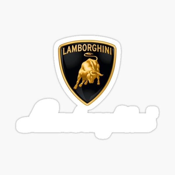"text lamborghini white" Sticker for Sale by griscafgery | Redbubble