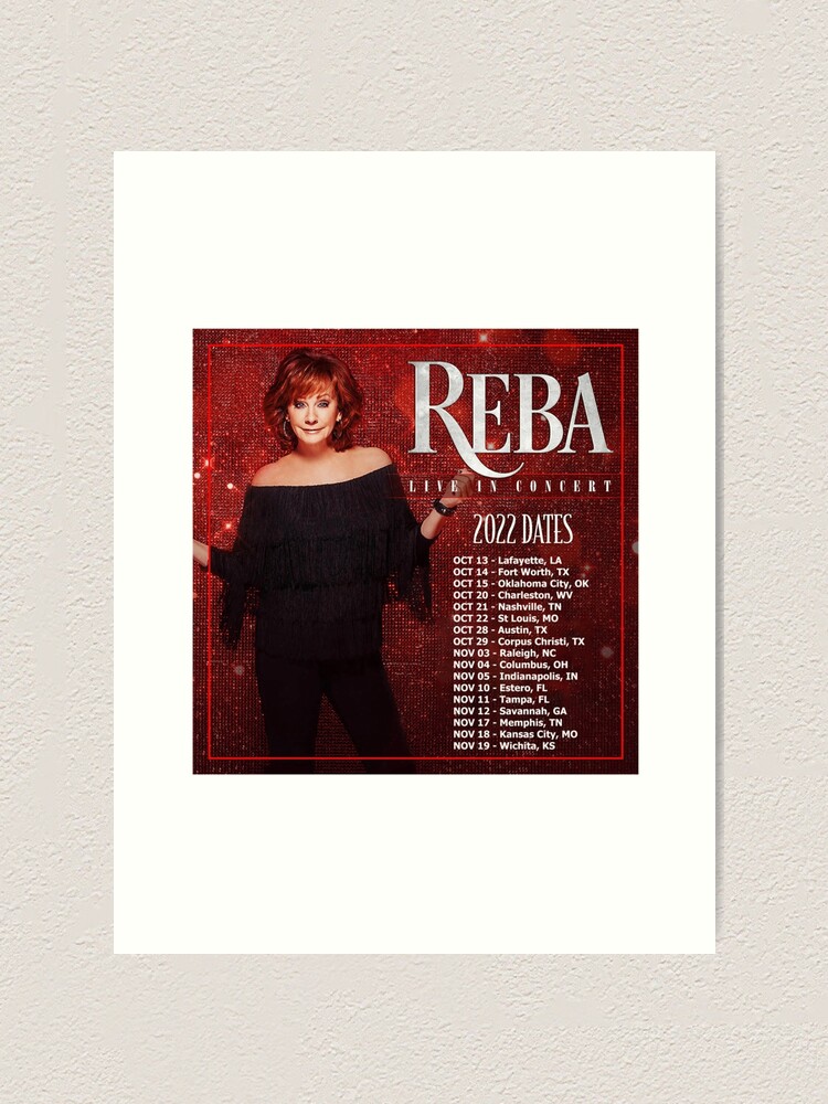 "Reba-Tour-2022---2023-Locations-and-Dates" Art Print for Sale by ...