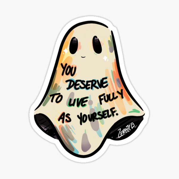 "A Helpful Ghost Friend" Sticker for Sale by heyoitsbirdz | Redbubble