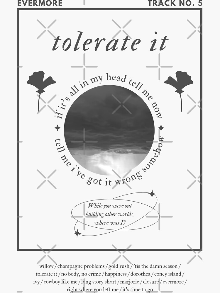 "Tolerate It - Taylor Swift" Sticker for Sale by deiachy | Redbubble