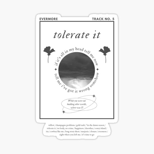 "Tolerate It - Taylor Swift" Sticker for Sale by deiachy | Redbubble