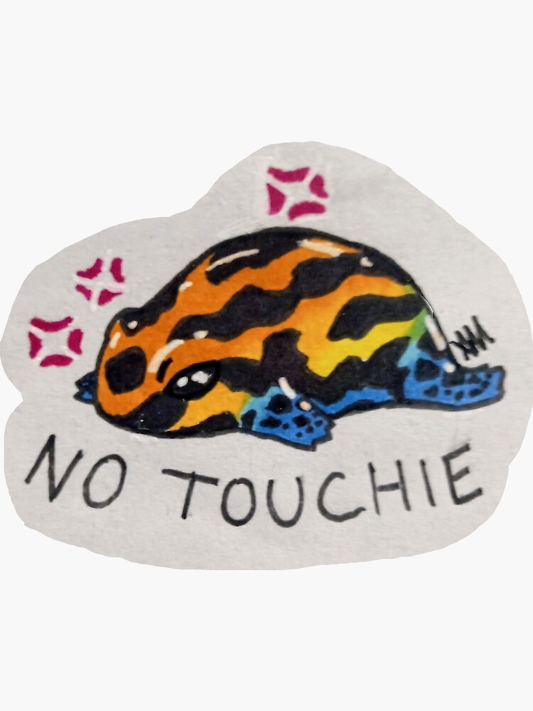 "No Touchie Shaped Sticker" Sticker for Sale by ScribbleSpooks | Redbubble