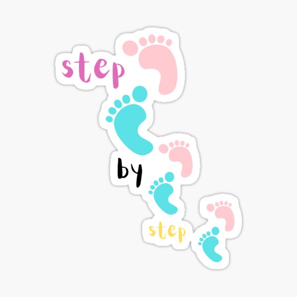 "stepwise_step by step" Sticker for Sale by 2019azoul | Redbubble