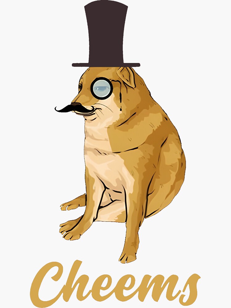 "" Fancy cheems dog meme"" Sticker for Sale by TinaHorn | Redbubble