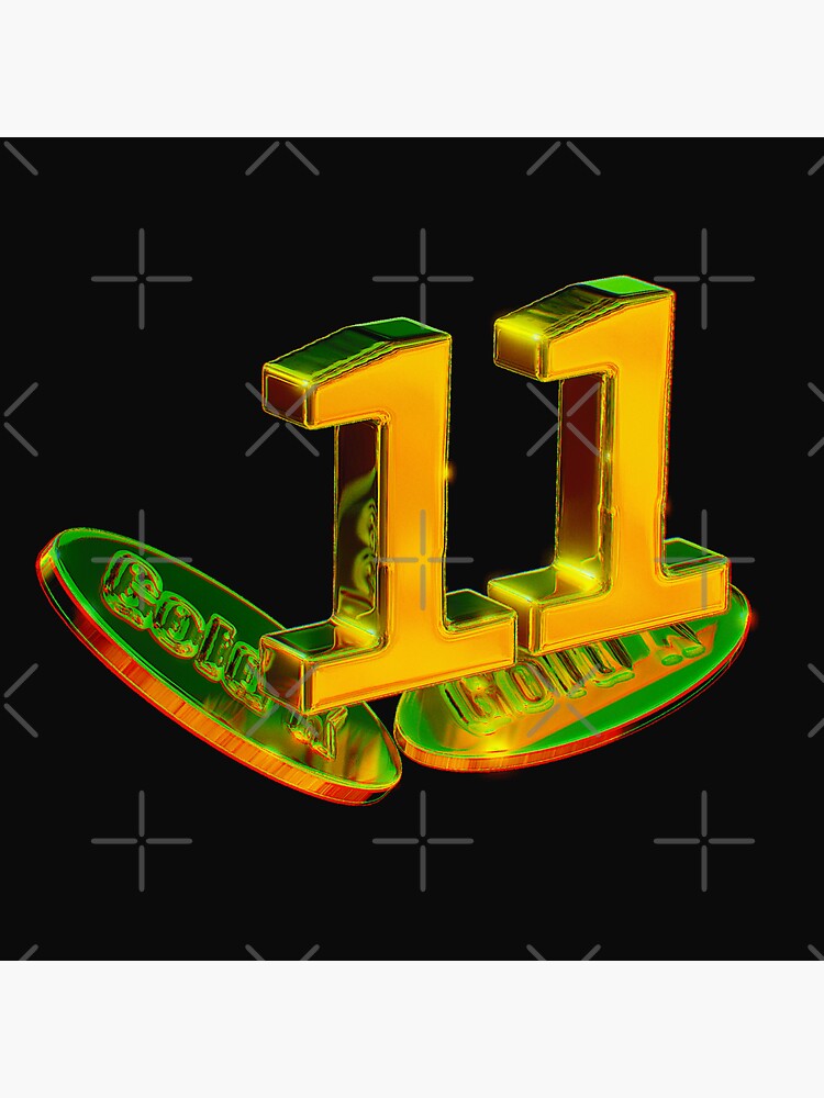 "Lucky number 11 gold" Sticker for Sale by Spin4500 | Redbubble