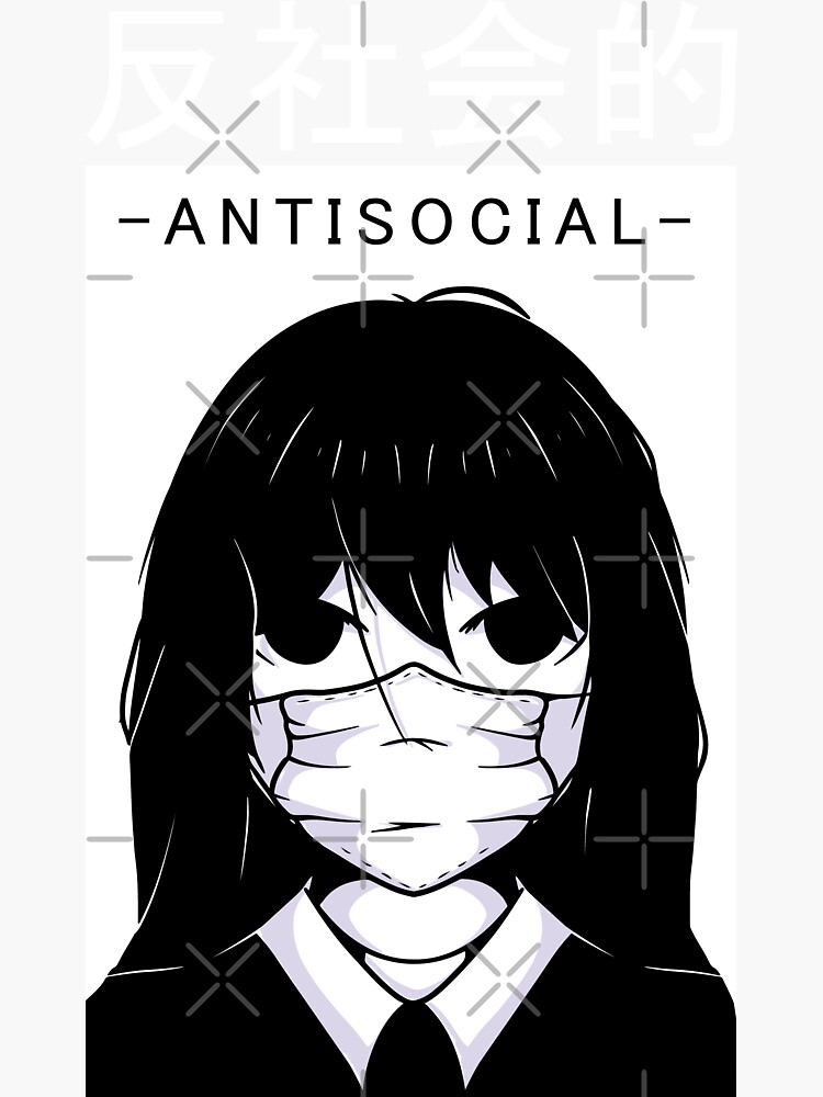 "Anti-Social Girl" Sticker for Sale by EliBoscan | Redbubble