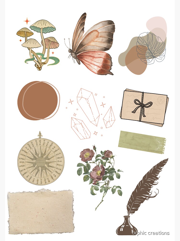 "Vintage aesthetic printable sticker sheet" Sticker for Sale by ...