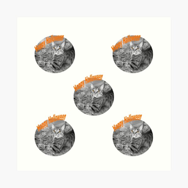 "Happy Halloween Dracula cat with red eyes, spooky, scary sticker pack ...