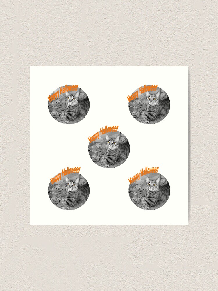 "Happy Halloween Dracula cat with red eyes, spooky, scary sticker pack ...