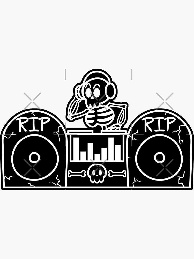 "Skeleton DJ Halloween" Sticker for Sale by Zeeph | Redbubble