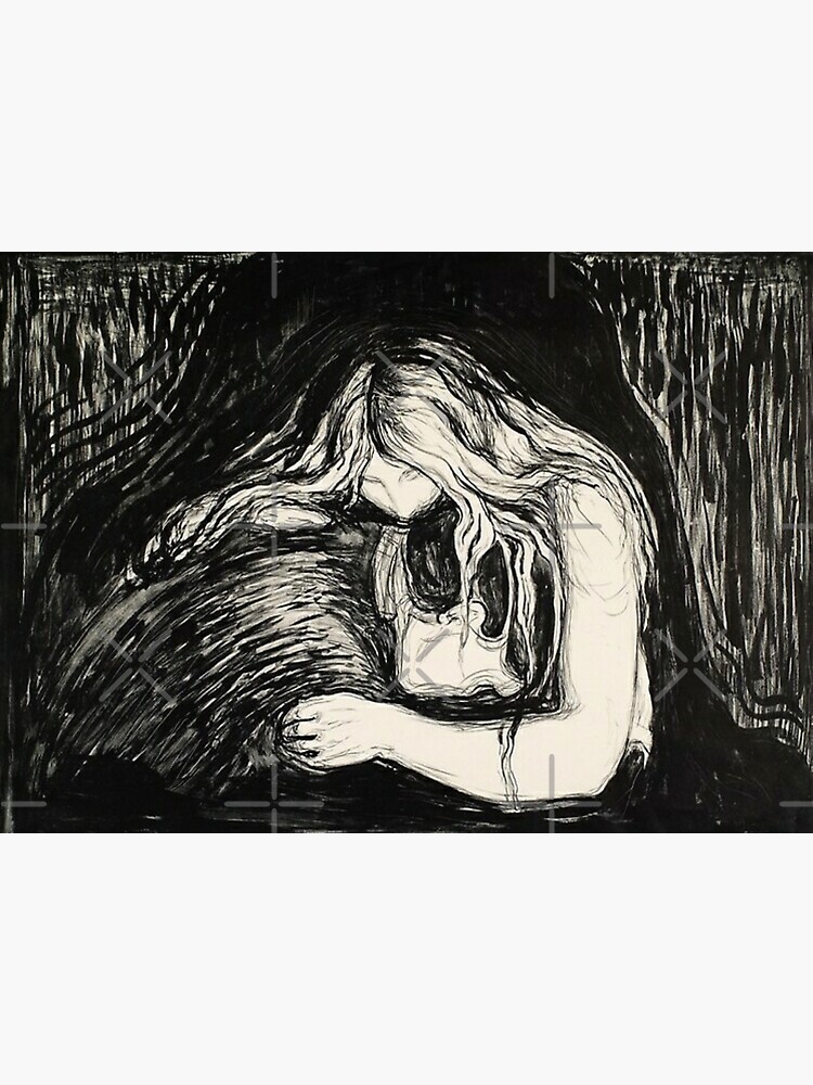 Edvard Munch - Vampire II , artwork by Edvard Munch Premium Matte ...