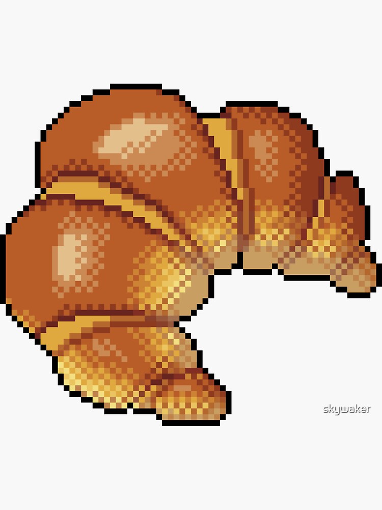 "Pixel Croissant" Sticker by skywaker | Redbubble