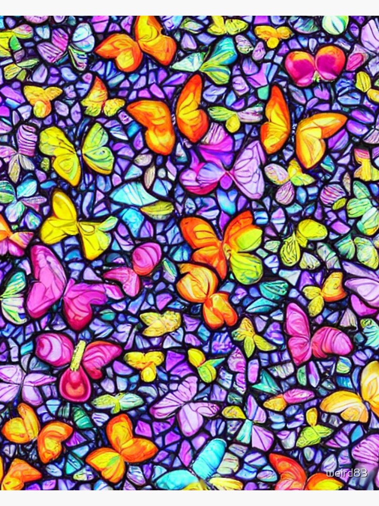 " Flutter Butterfly print sanctuary collection collage vivid ai ...